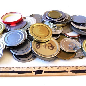 Round Metal Food Can Lids Lot of 50, Metal Art and Craft Supply ...