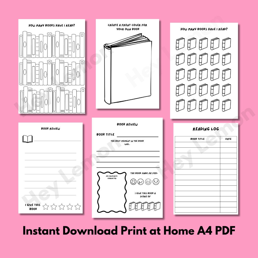 Print at Home Book Journal Pages for Kids, Reading Journal, Reading Log ...