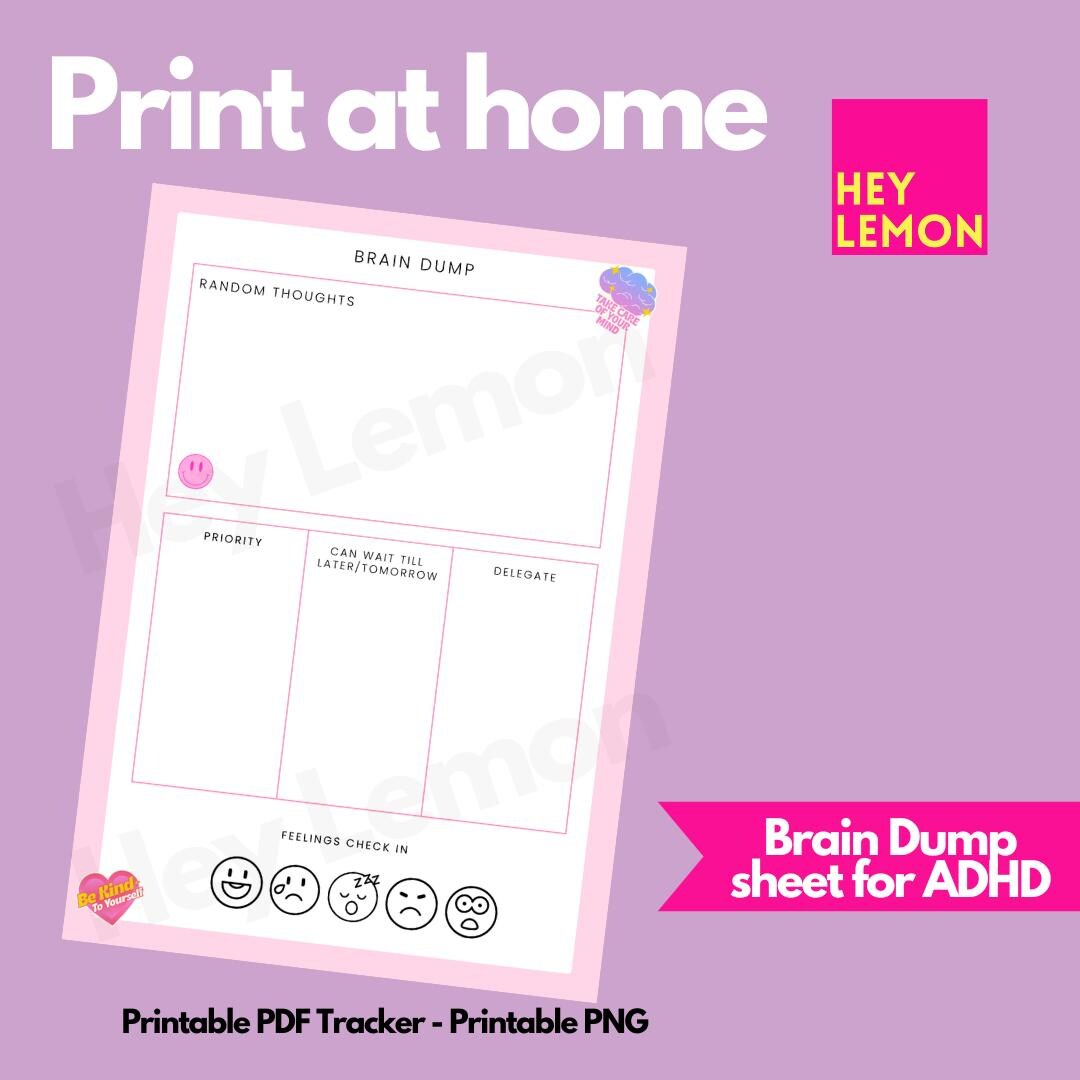 ADHD Brain Dump , to Do List, Executive Dysfunction, Task Initiation - Etsy