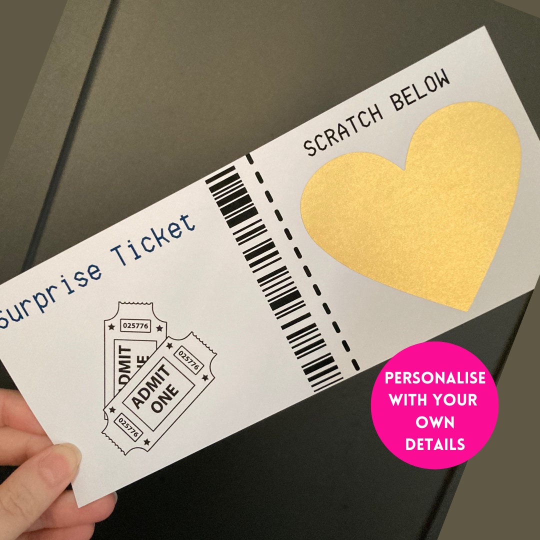 Scratch to Reveal Ticket Surprise Gift, Scratch off Card, Ticket ...