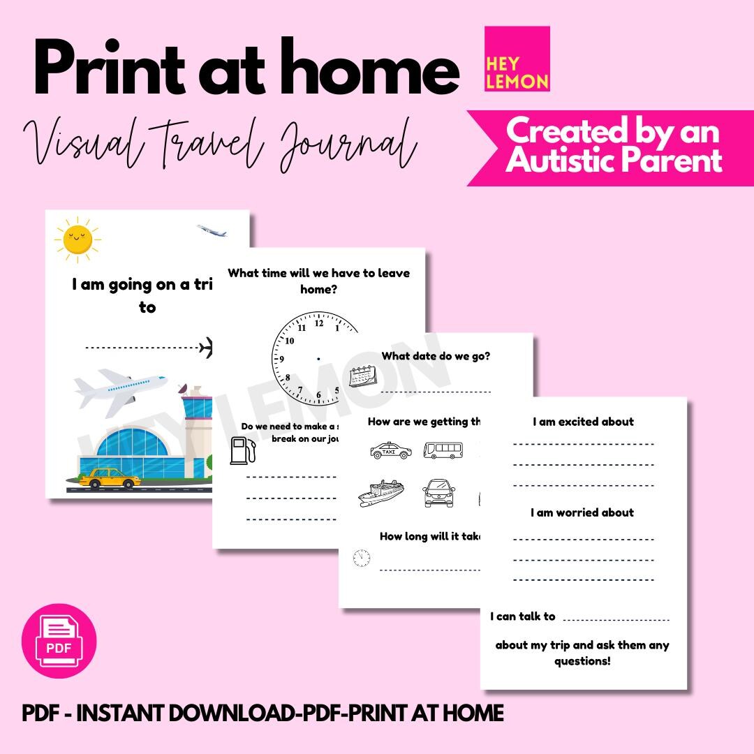 Visual Aid Travel Planner and Journal for Autistic and Neurodivergent ...