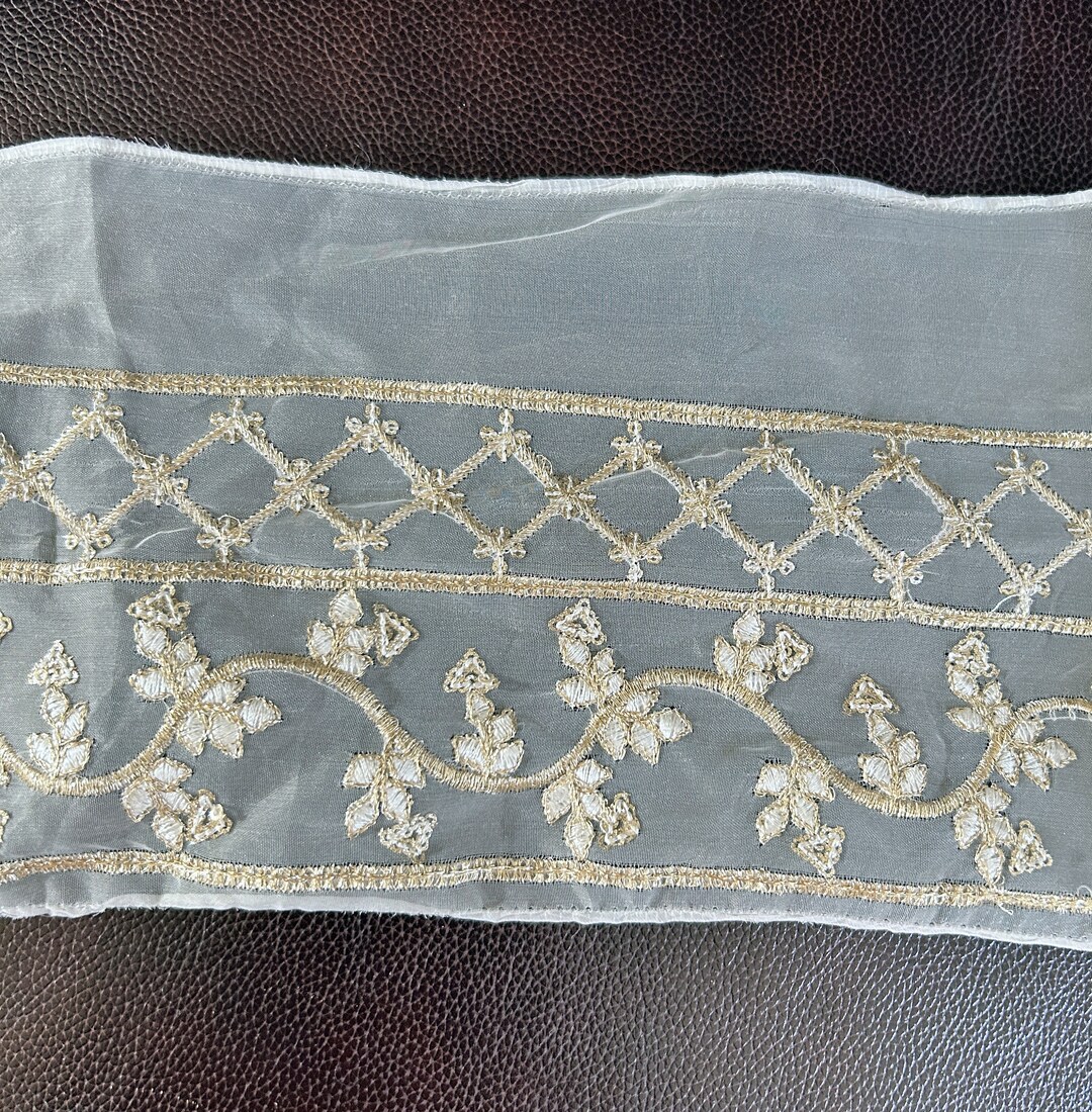 Elegant, Handcrafted Border Trim Patch - Use for Wedding Gown, Dress ...