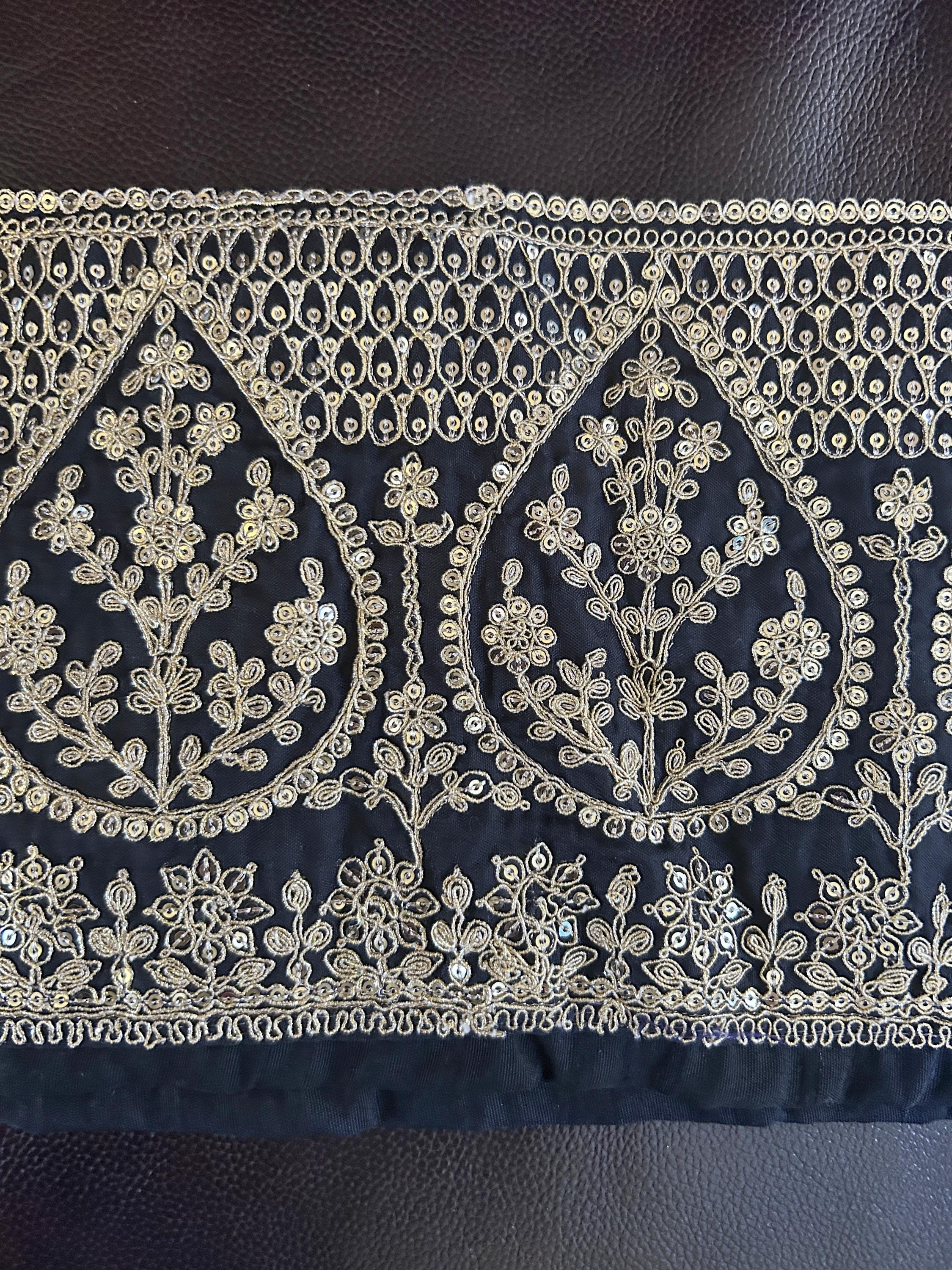 Black, Beautiful, Handcrafted Border Trim Patch - Use for Wedding Gowns ...