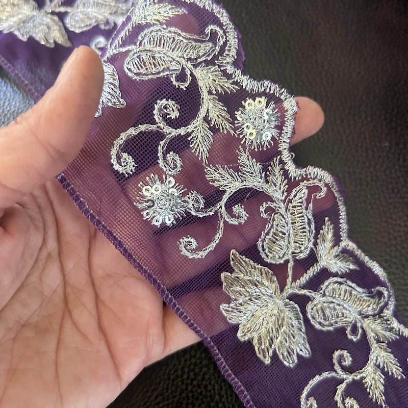 Embroidered Silver Trim - Etsy
