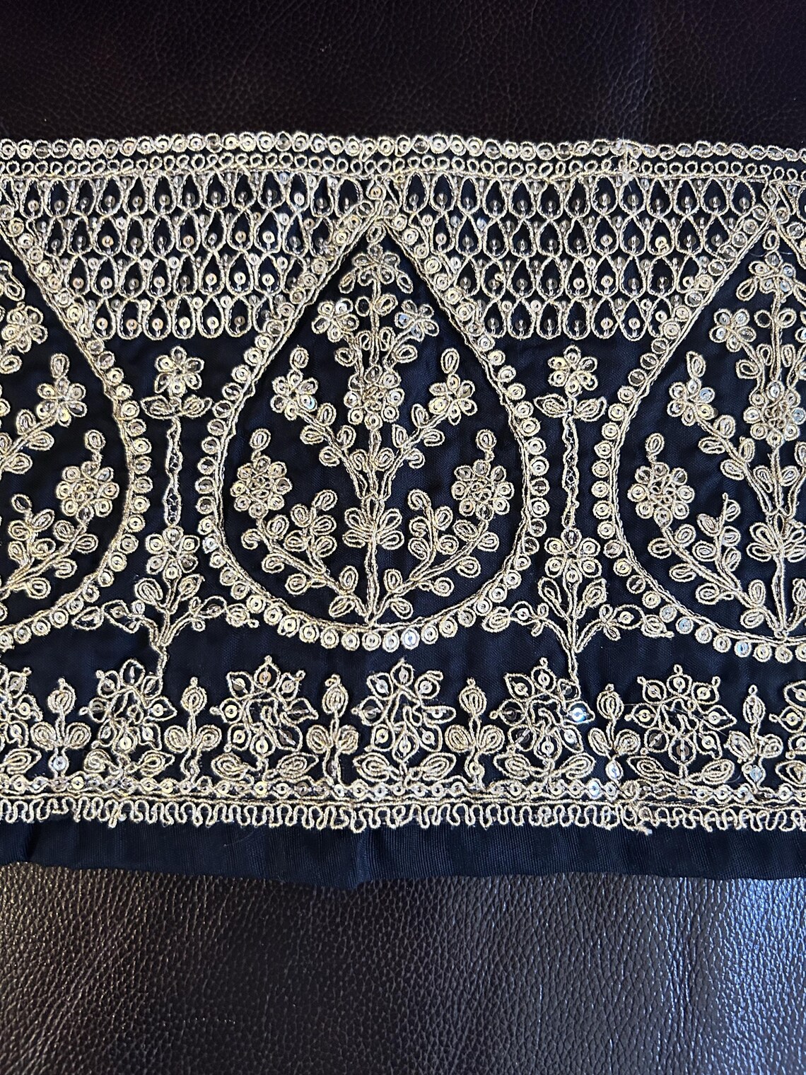 Black, Beautiful, Handcrafted Border Trim Patch - Use for Wedding Gowns ...