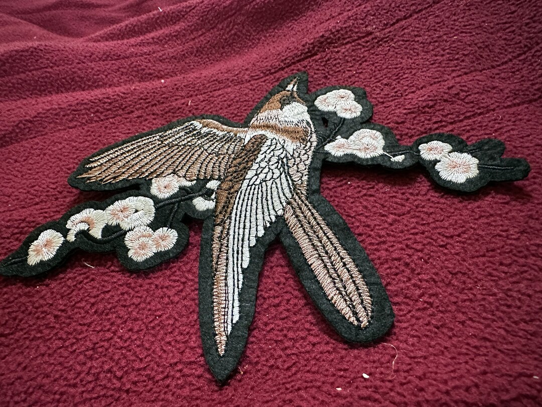 Set of 2, Brown Birds With Red Beaks Iron-on Embellishment Decorative ...