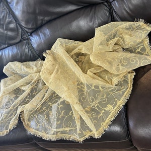 Vintage Boho Soft Gold Mesh Net Shawl Wrap, Dupatta, Large Wrap - Etsy