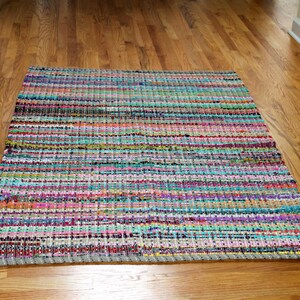 Vintage 4x6 Feet Multicolored Washable Dhurrie Rug Striped Rag Rug Sofa ...