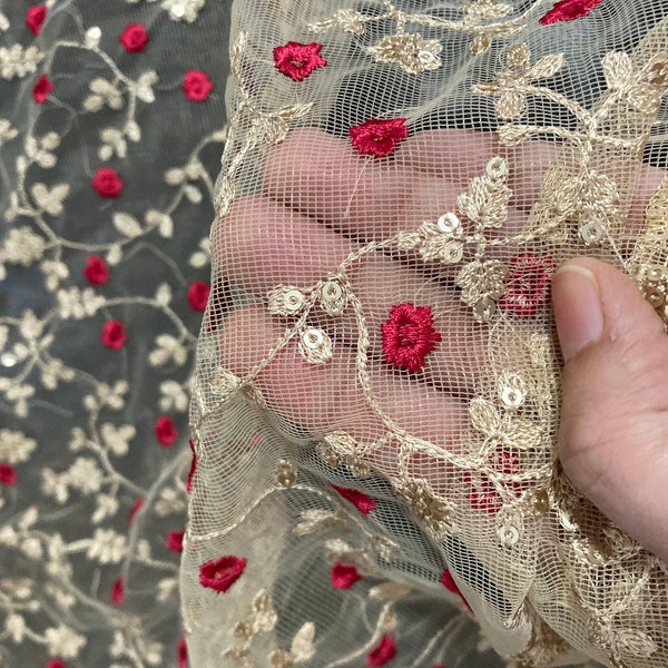 Red Rose Fabric - Etsy