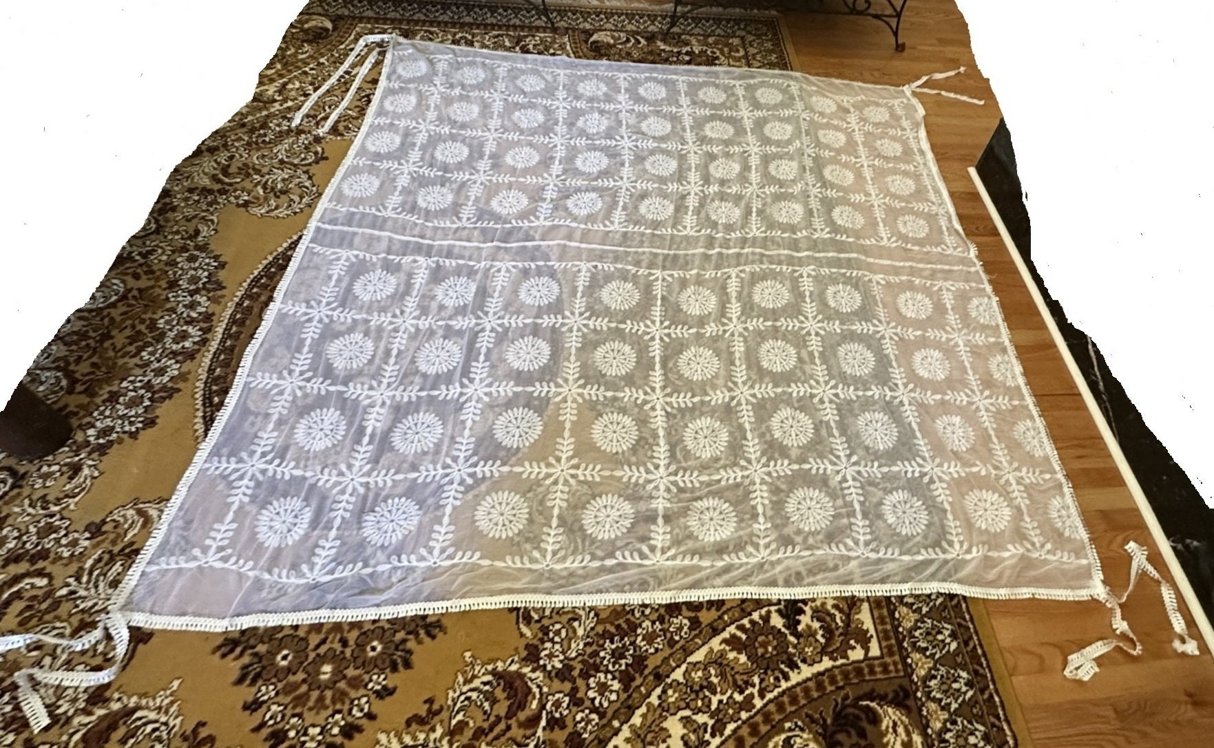 SIZES AVAILABLE, Boho White Thick Textured Embroidery on White Soft ...