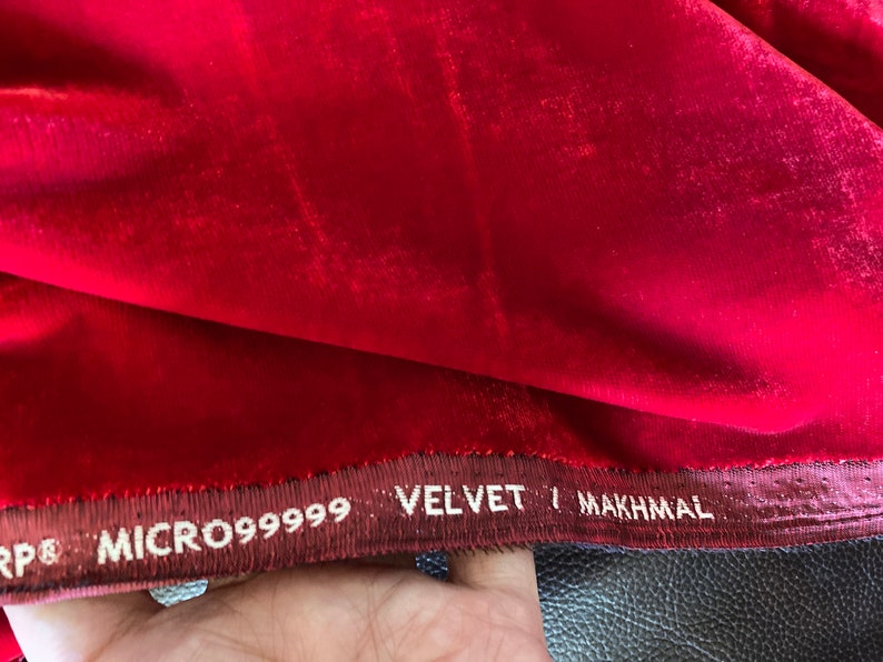 Luxurious Red 9000 Micro Velvet Fabric by the Meters - Etsy