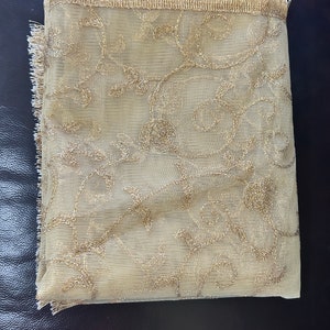 Vintage Boho Soft Gold Mesh Net Shawl Wrap, Dupatta, Large Wrap - Etsy