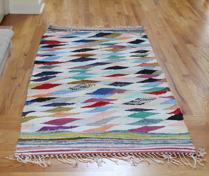 SALE 3x6 Ft Boho Vintage Dhurrie Rug Machine Washable Handwoven Boho ...