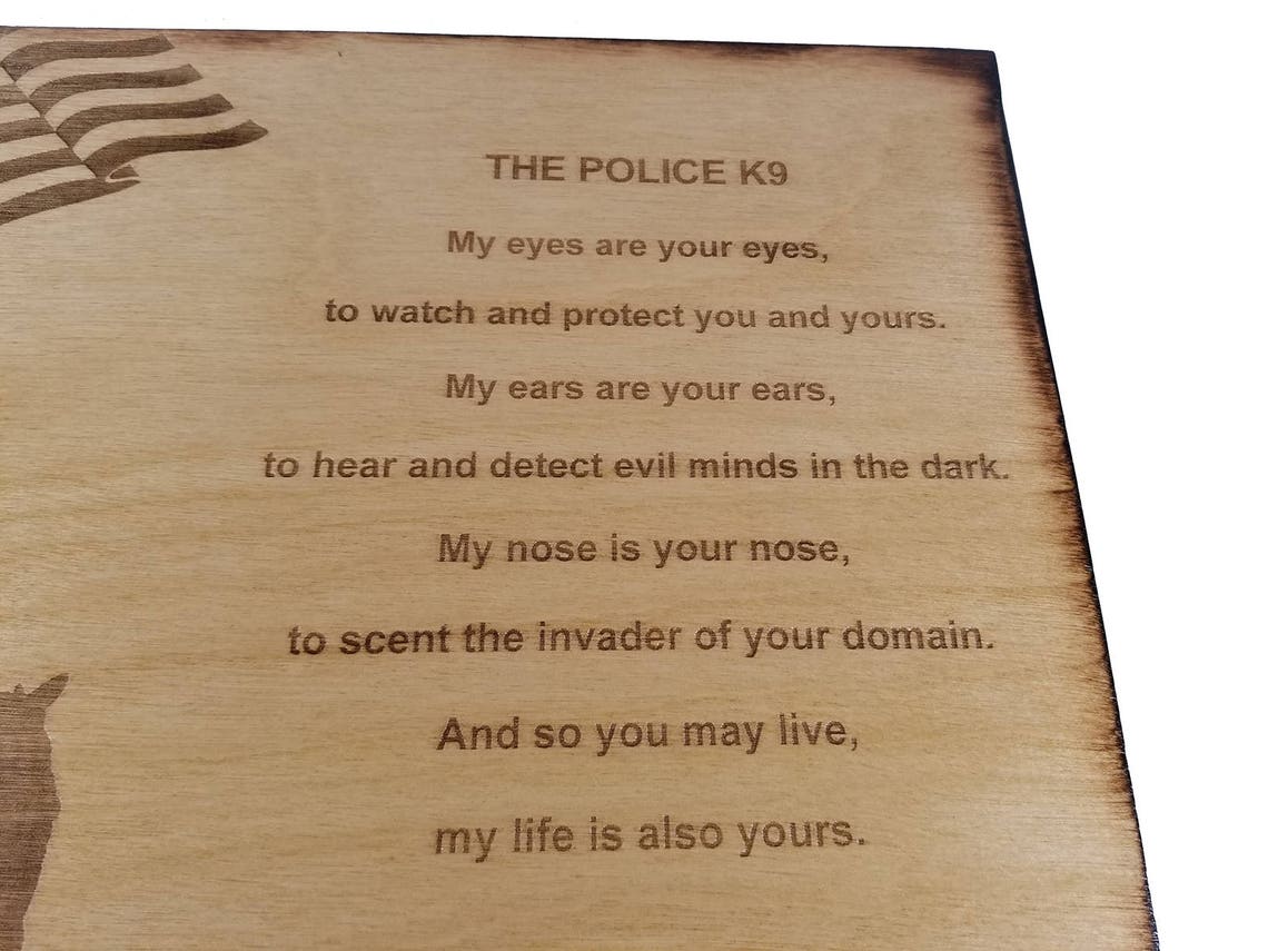 Police Officer the Police K9 Poem Wall Decor With American | Etsy