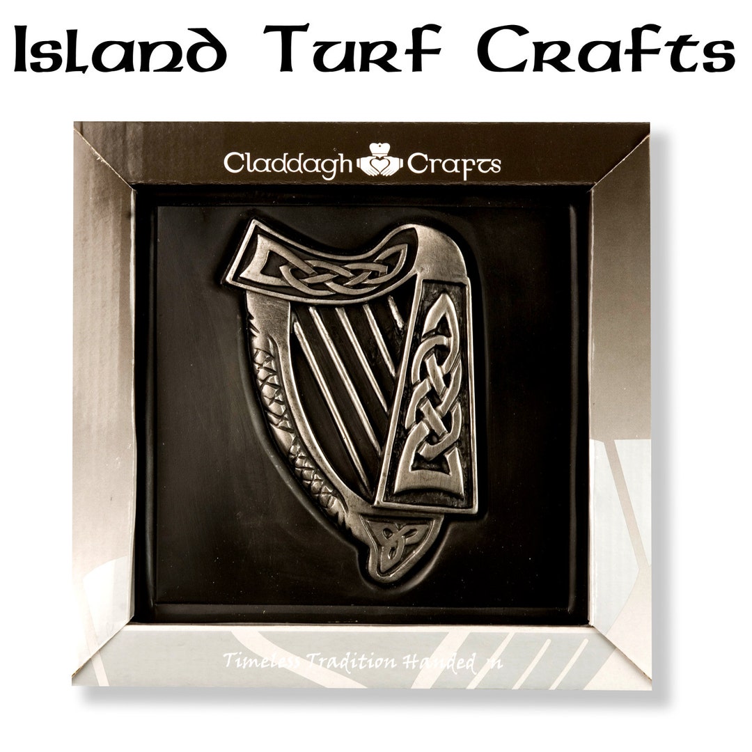 Silver Claddagh Irish Harp Plaque 7" [CC02] - Etsy