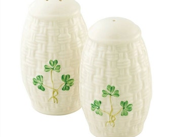 Belleek Classic Shamrock Salt and Pepper Set (2404) - Etsy