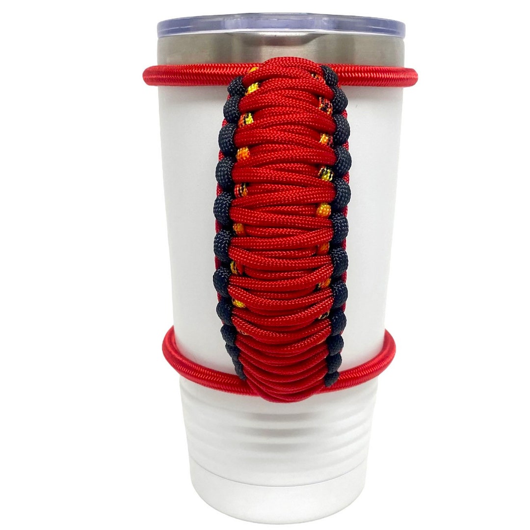 Red Black Fireball Tumbler Handle, Paracord Handle for Tumbler, Custom ...