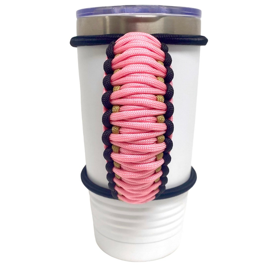 Rose Pink Gold Black Paracord Tumbler Handle Epoxy Coated - Etsy