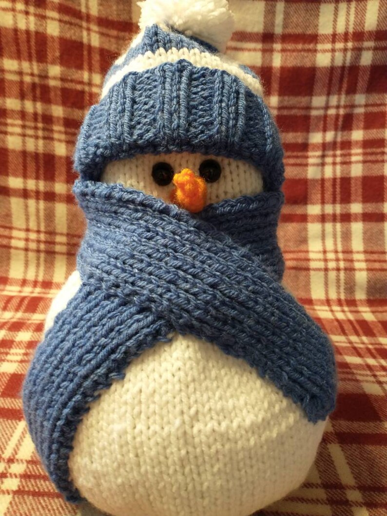 Royal Blue White Snowman Hat Beanie Toboggan Scarf - Etsy