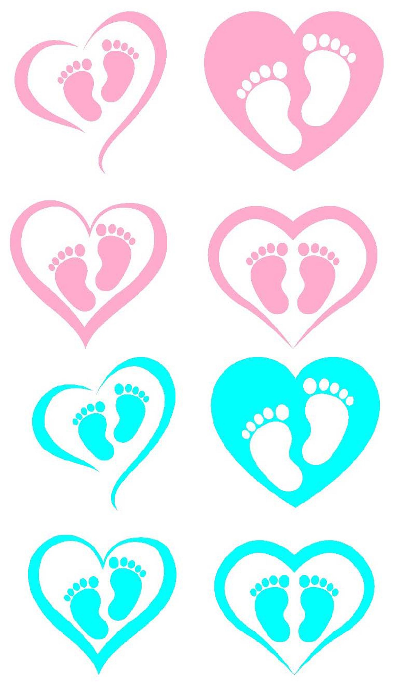 Baby Feet Digital Download File in Pink and Blue in Svg Eps Pdf and Jpg ...