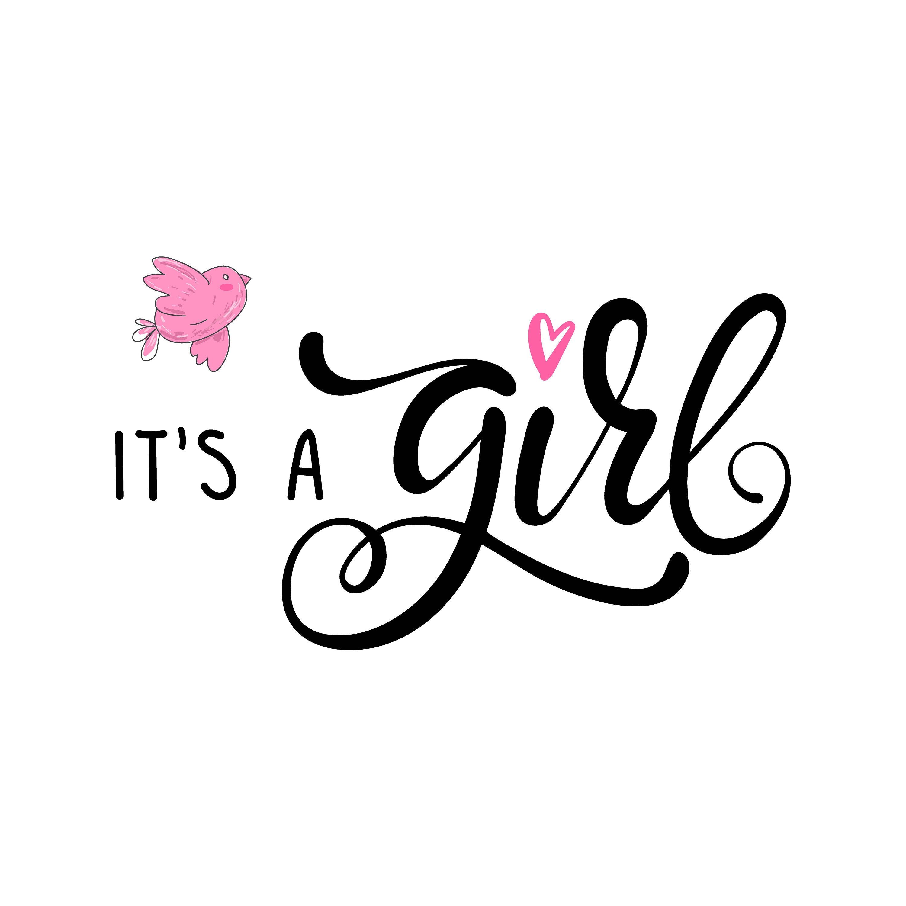 It's A Girl Digital Print File in Svg Pdf Eps Jpg - Etsy