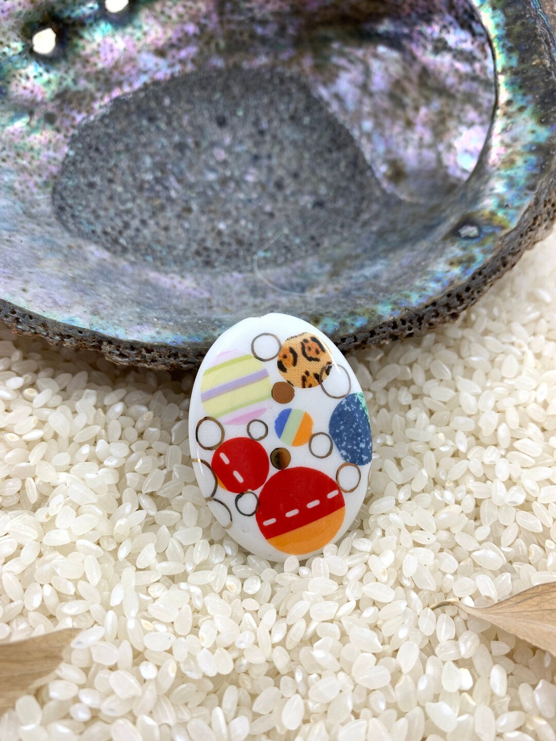 Collage Bead, Hand Made, Hand Painted, Modern Design, Porcelain ...