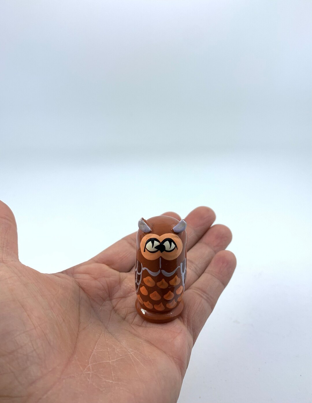 Tiny Nesting Doll, Owl Nesting Doll, Hand Painted, Nesting Doll, 5 ...
