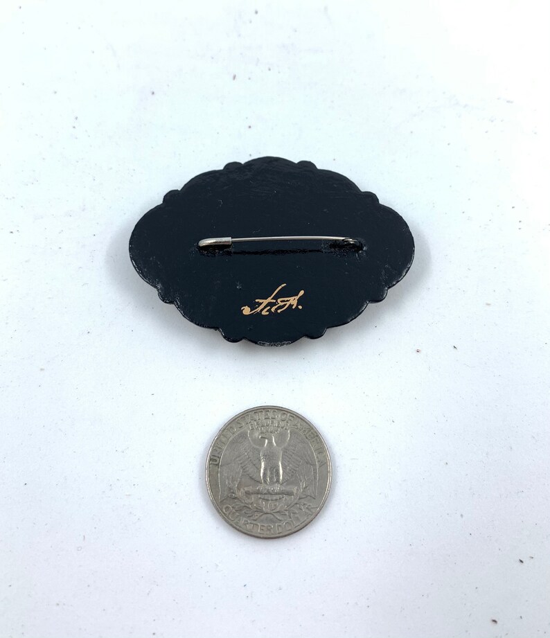 Pink Rose Flower Pin Hand Painted Brooch Paper Mache - Etsy