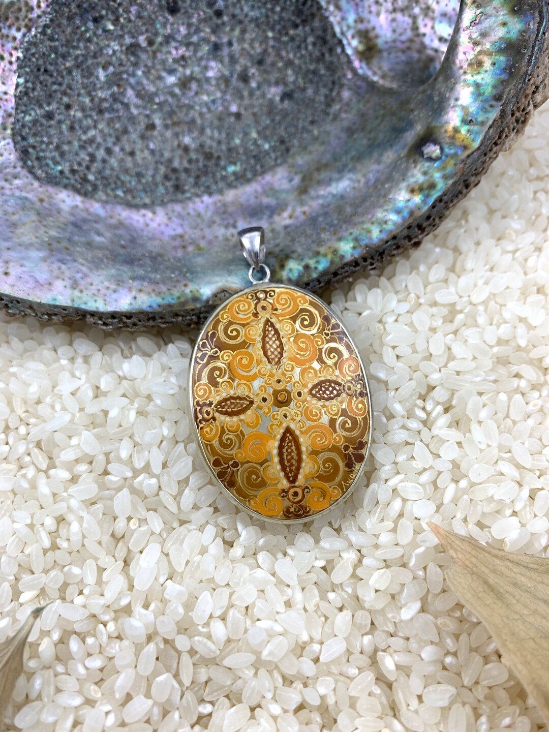 Art Nouveau, Hand Painted, 925 Silver, Sterling Silver, Lacquer Art ...