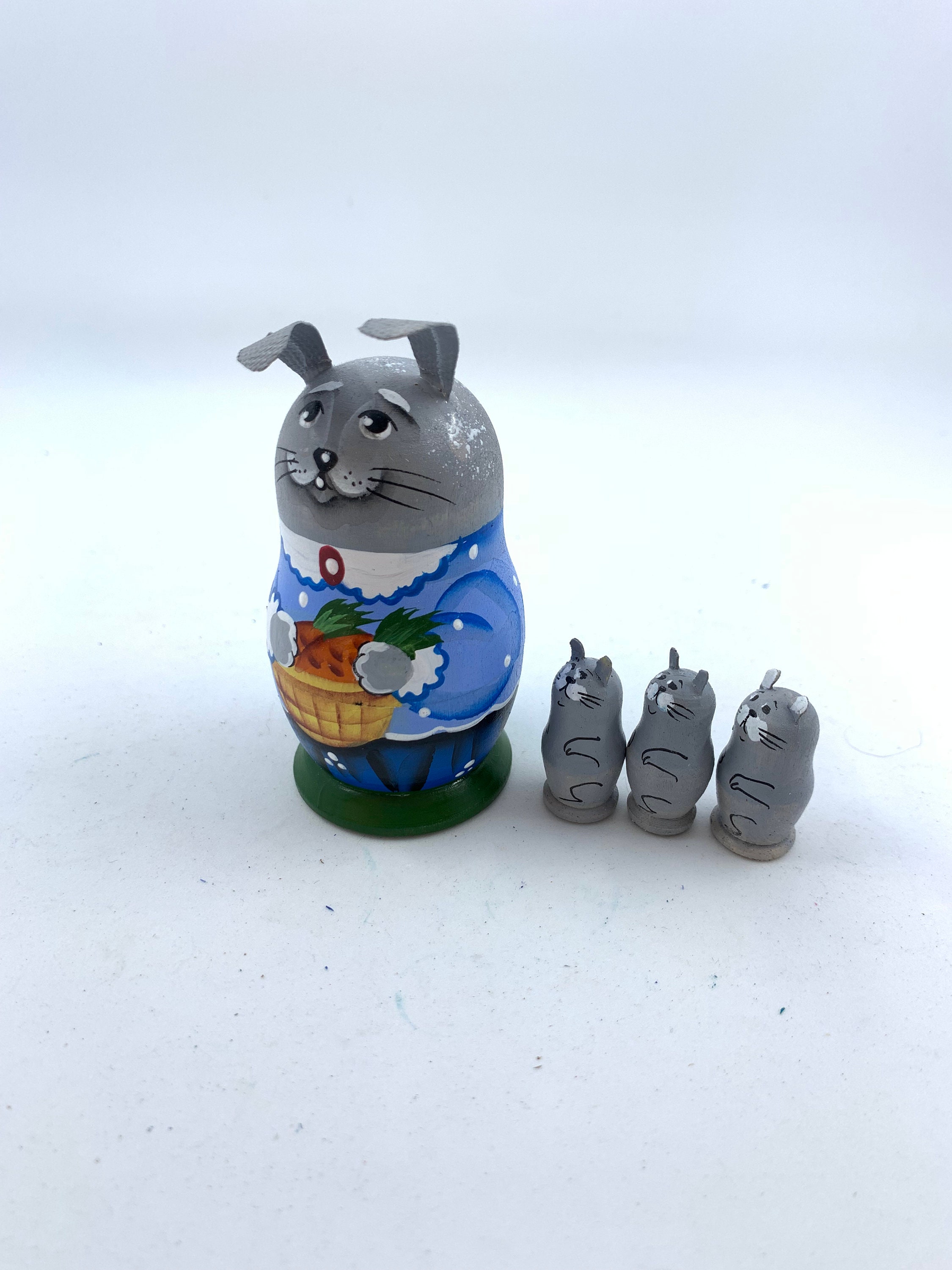 Egg Shape Rabbit Nesting Doll Matryoshka Doll Holiday Gift | Etsy