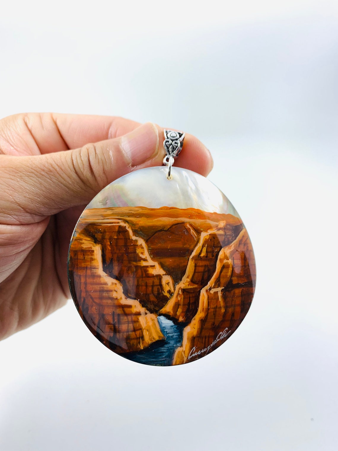 Landscape Jewelry Grand Canyon National Park Hand Painted - Etsy