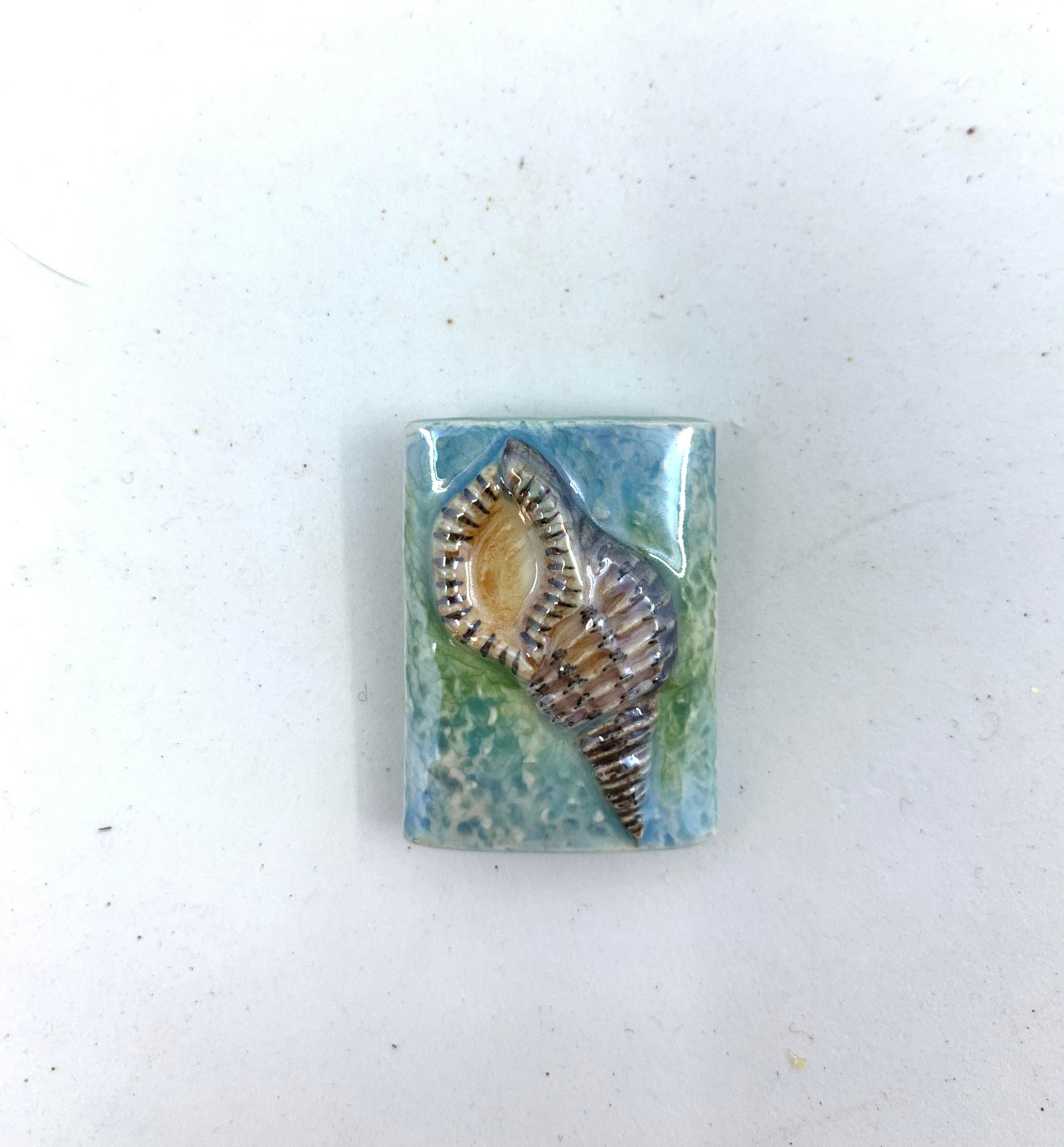 Hand Painted Shell Bead Porcelain Bead Ceramic Focal Bead - Etsy