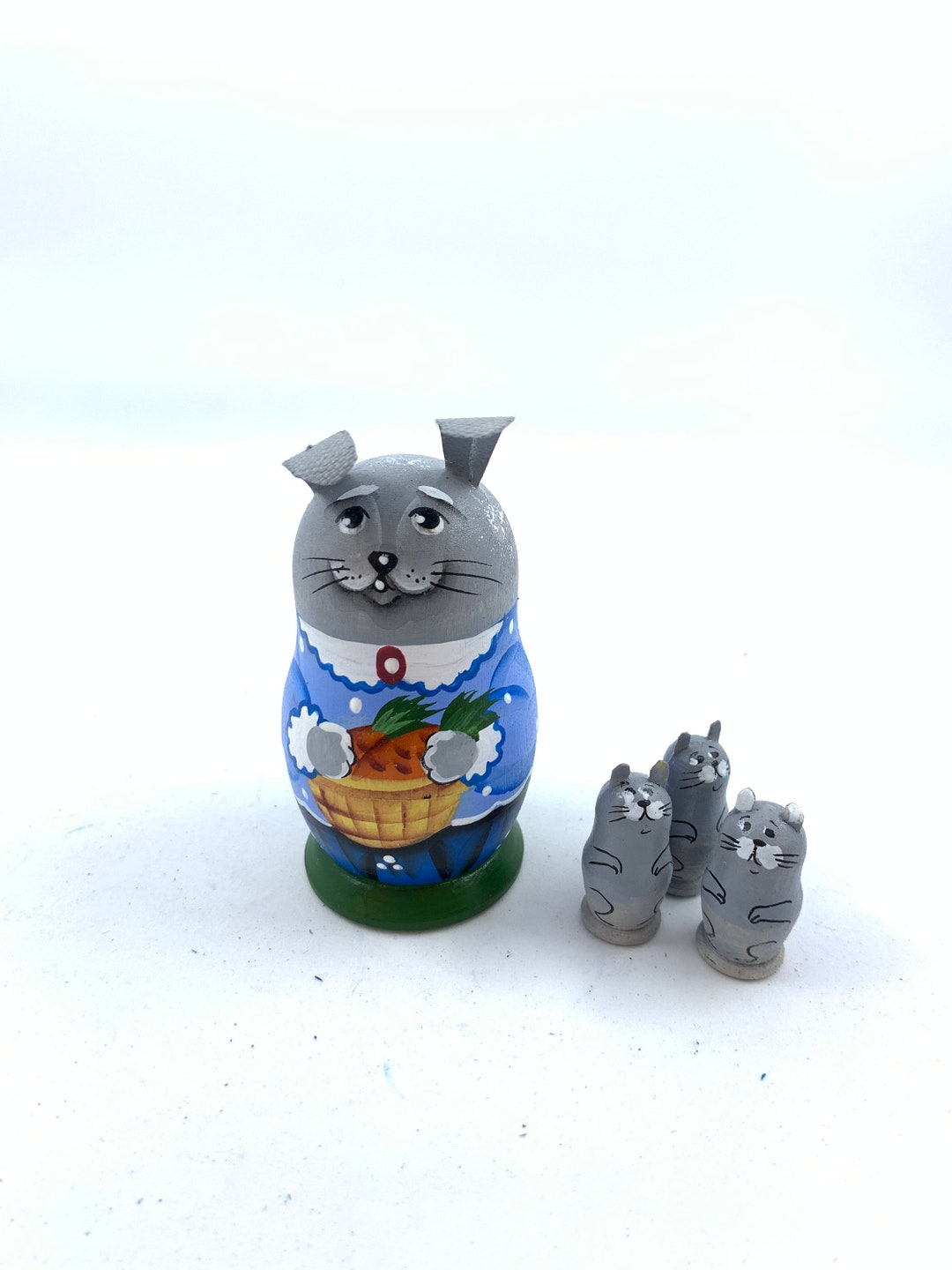 Egg Shape, Rabbit Nesting Doll, Matryoshka Doll, Holiday Gift, Easter ...
