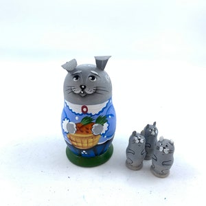 Egg Shape, Rabbit Nesting Doll, Matryoshka Doll, Holiday Gift, Easter ...
