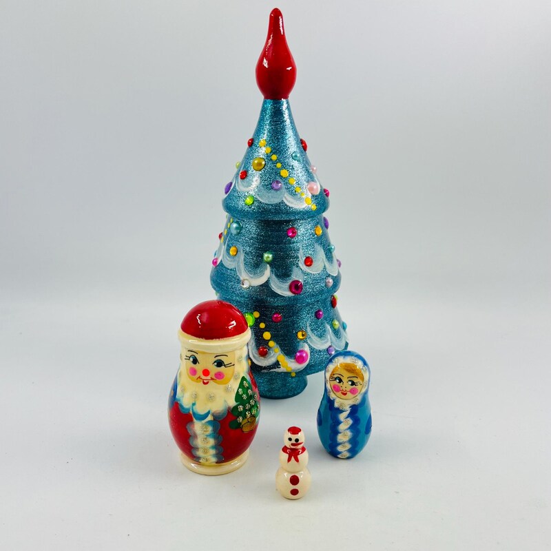 Santa Nesting Dolls - Etsy