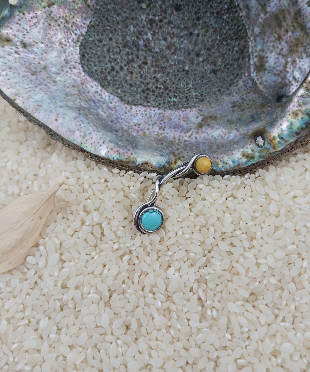 Handmade Baltic Amber Pin, Turquoise, Sterling Silver - Etsy