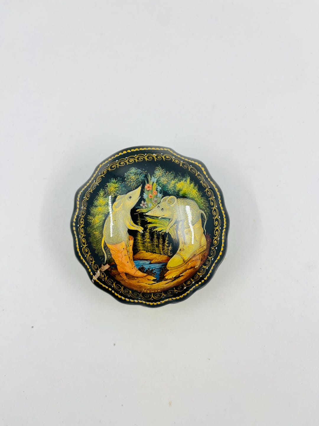 Hand Painted, Fairy Tale Box, Mouse From Wooden House, Lacquer Art ...