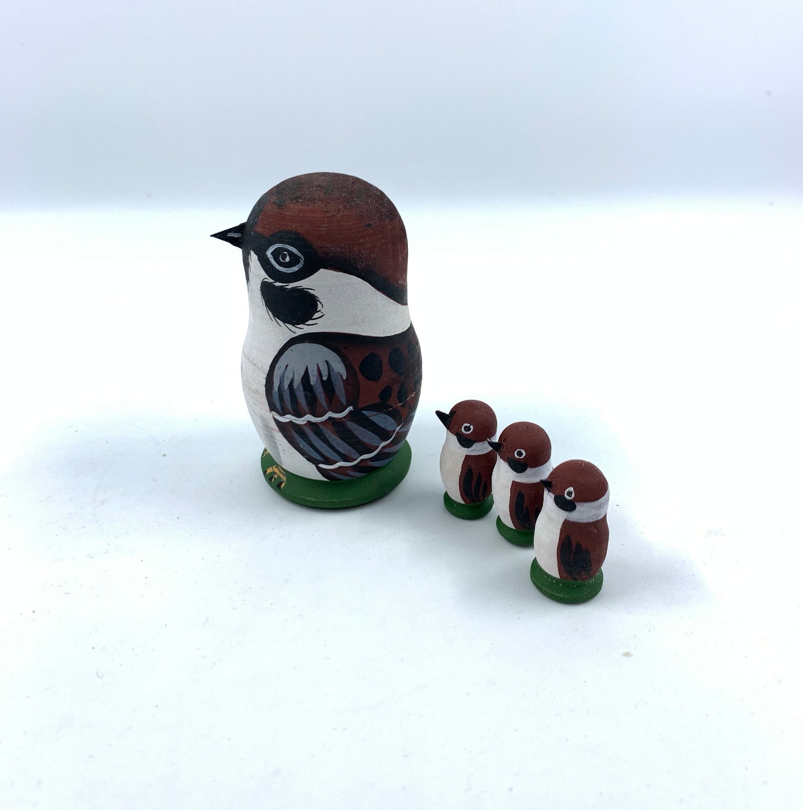 Bird Shape Grey Bird Nesting Doll Matryoshka Doll Holiday | Etsy