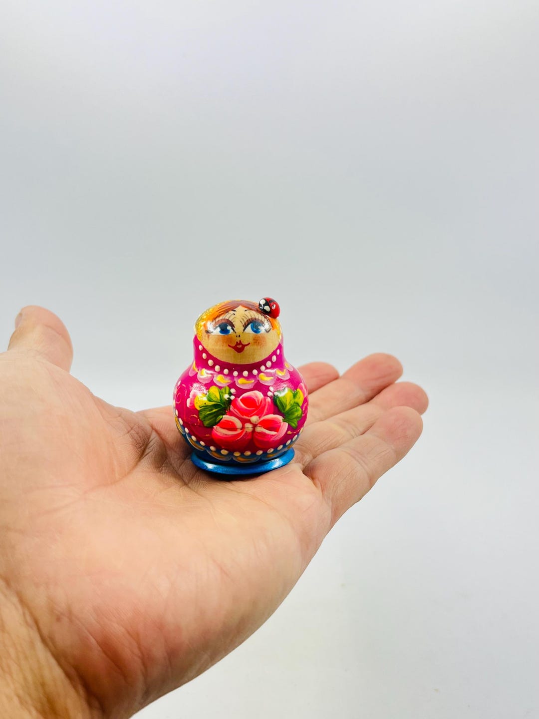 Tiny Nesting Doll, Hand Painted, Traditional Nesting Doll, 5 Piece ...