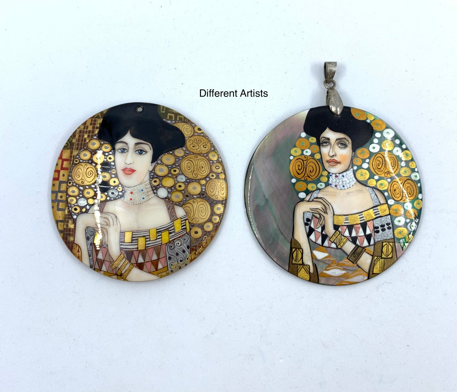 Mucha Pendant Princess Hyacinth Hand Painted Painted - Etsy