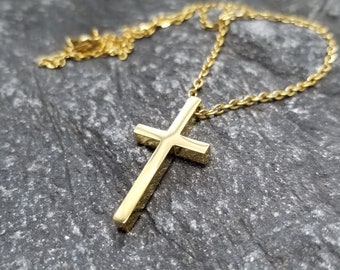 Pure Gold Mens Cross Necklace - Etsy