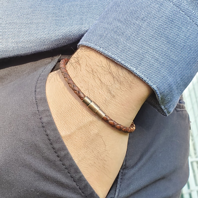 Simple Thin Braided Leather Bracelet Braided Bracelet Men - Etsy