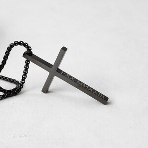 Engraved Black Cross Necklace, Personalized Gift for Him - Etsy