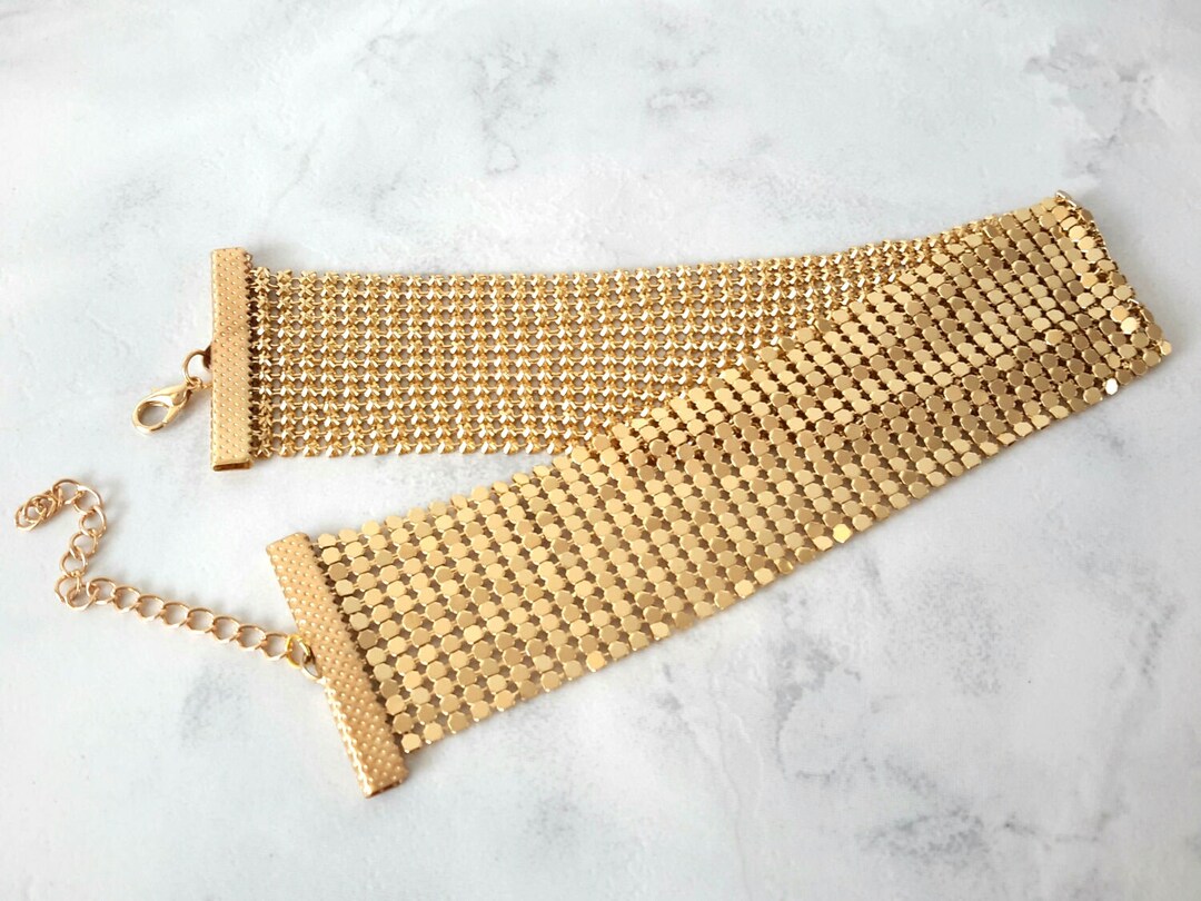 Gold Mesh Choker, Gold Choker, Mesh Choker, Choker Necklace, Gold ...