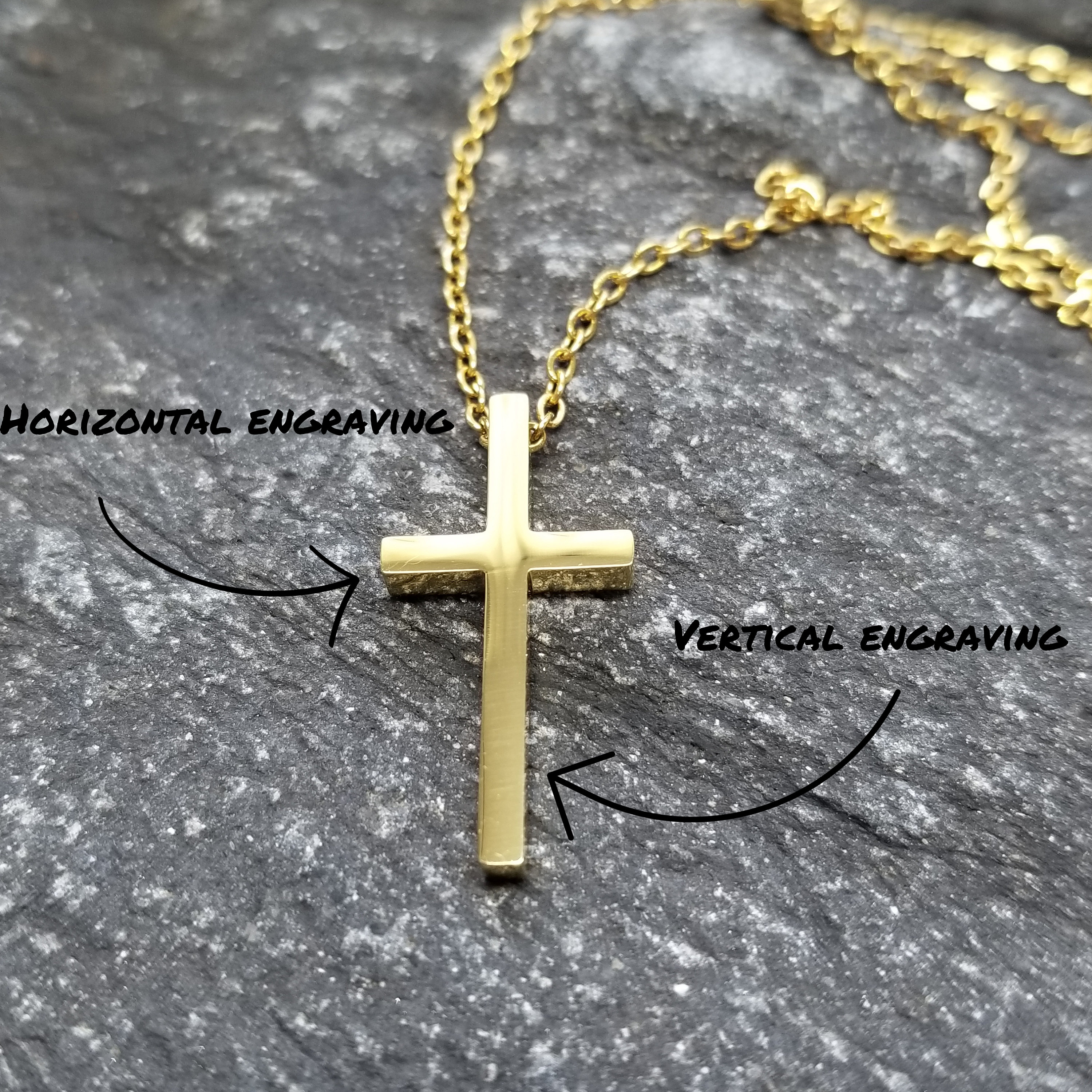Personalized Gold Cross Necklace, Customized Gift for Him - Etsy