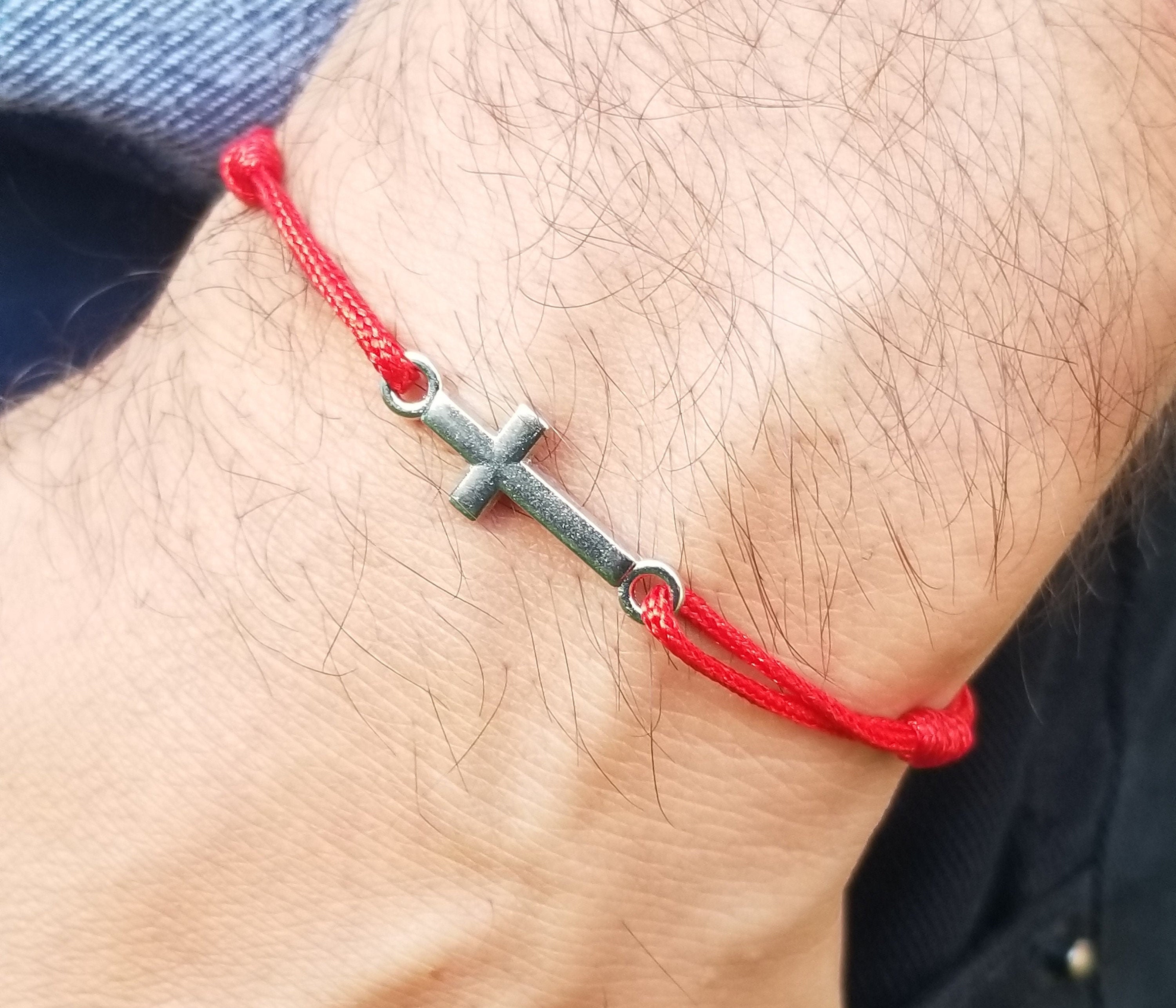 Cross Cord Bracelets Mens Bracelet red Cord Bracelet Lucky Bracelet Religious Bracelet Gift for Him Etsy Canada