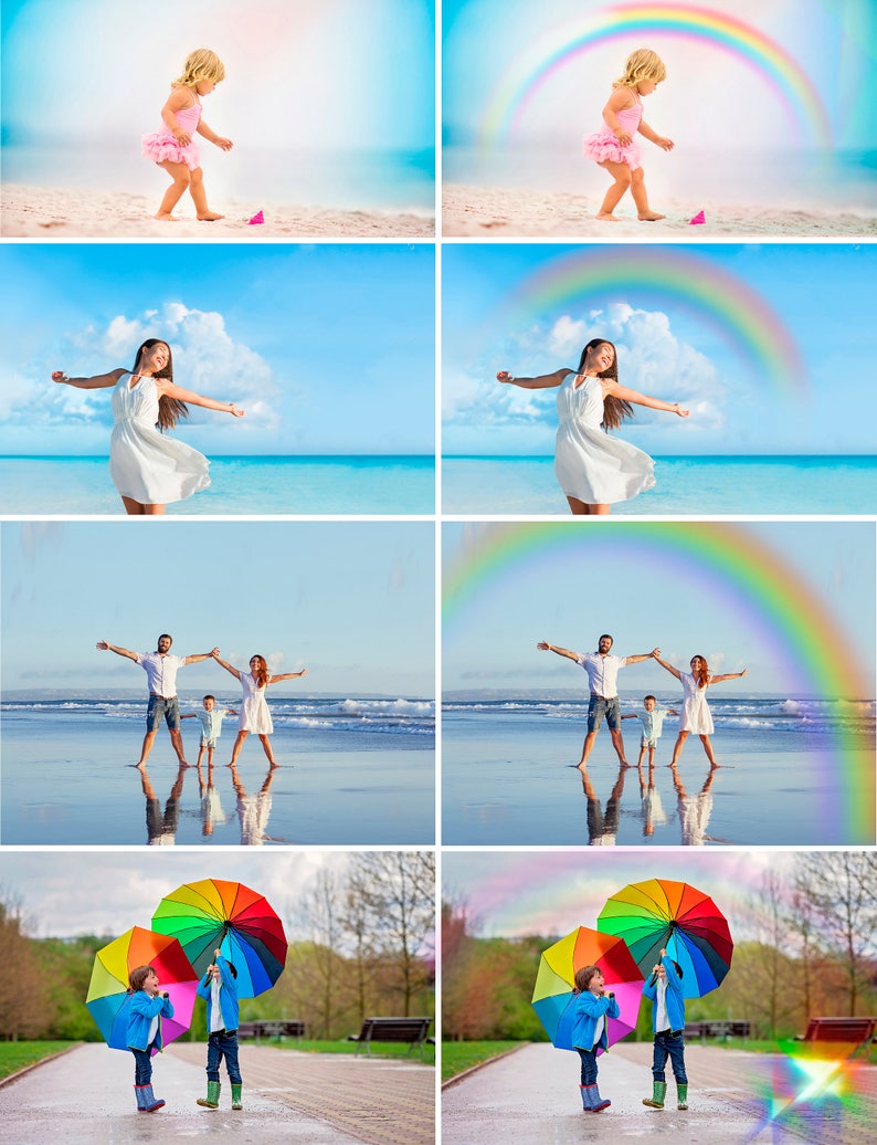 30 Rainbow Overlays Realistic Rainbow Sky Photoshop Overlay - Etsy