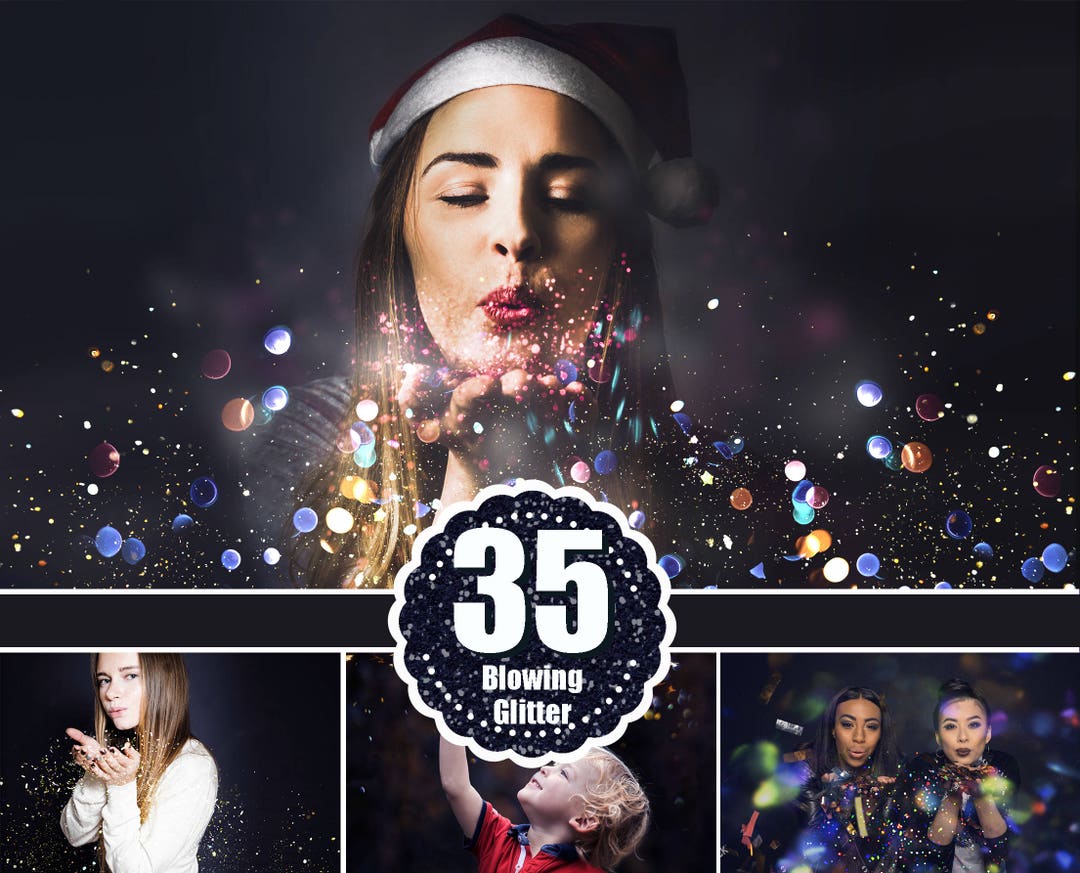 35 Blowing Glitter Photoshop Overlays, Confetti, Bokeh, Magic Pixie Dust Light Effect, Photoshop ...