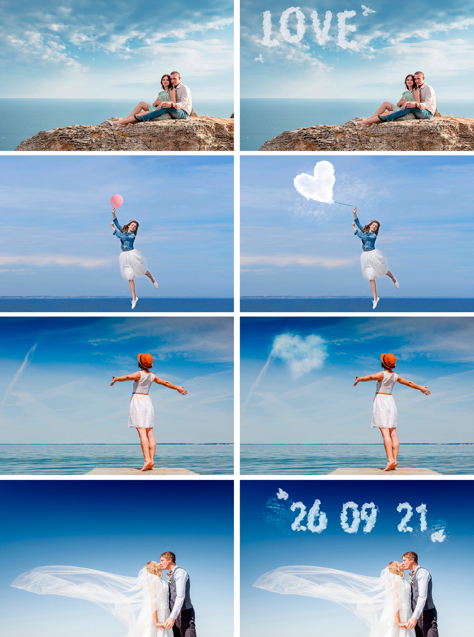 55 Sky Alphabet Overlays Cloud Skies Shape Text Heart Wedding - Etsy