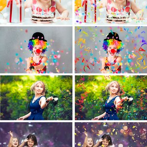 35 Confetti Photo Photoshop Overlays, Realistic Falling Confetti ...